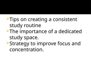PRESENTATION ON ESTABLISHING EFFECTIVE STUDY HABITS.pptx | Educational ...