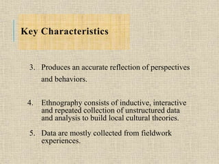Presentation on ethnographic research | PPT