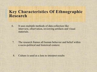 Presentation on ethnographic research | PPTX