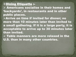 Presentation on Etiquettes in USA | PPTX | Women\'s Clothing | Women\'s ...