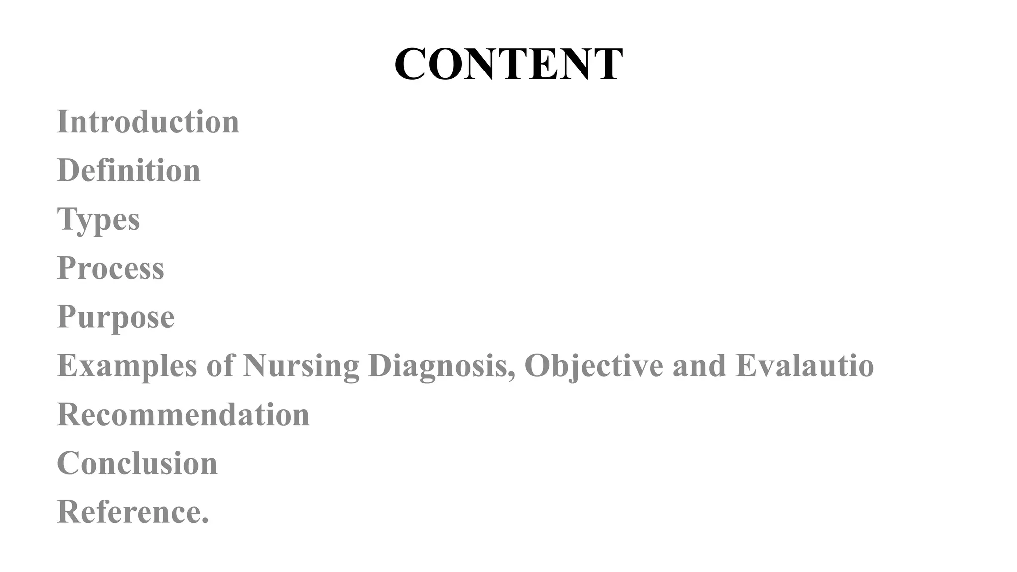 NURSING CARE PLAN,REVIEW THE ASPECT OF NURSING Evaluation IN CLINICAL ...