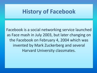 Presentation on facebook & it's social impacts | PPTX