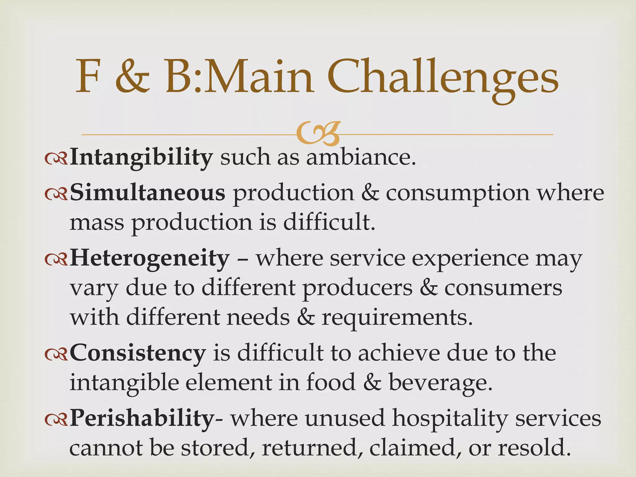 Presentation on F & B (Food & Beverage) | PPTX