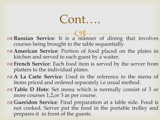 Presentation on F & B (Food & Beverage) | PPTX