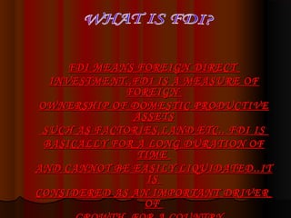 Presentation on fdi | PPT