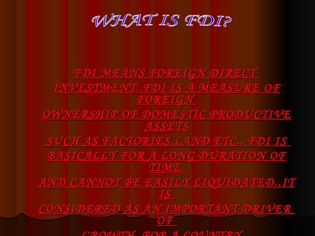 Presentation on fdi | PPT