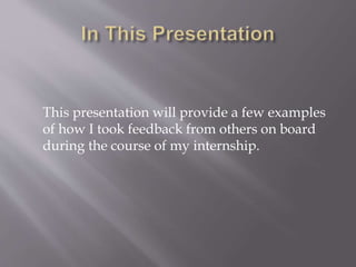 Presentation on feedback | PPTX