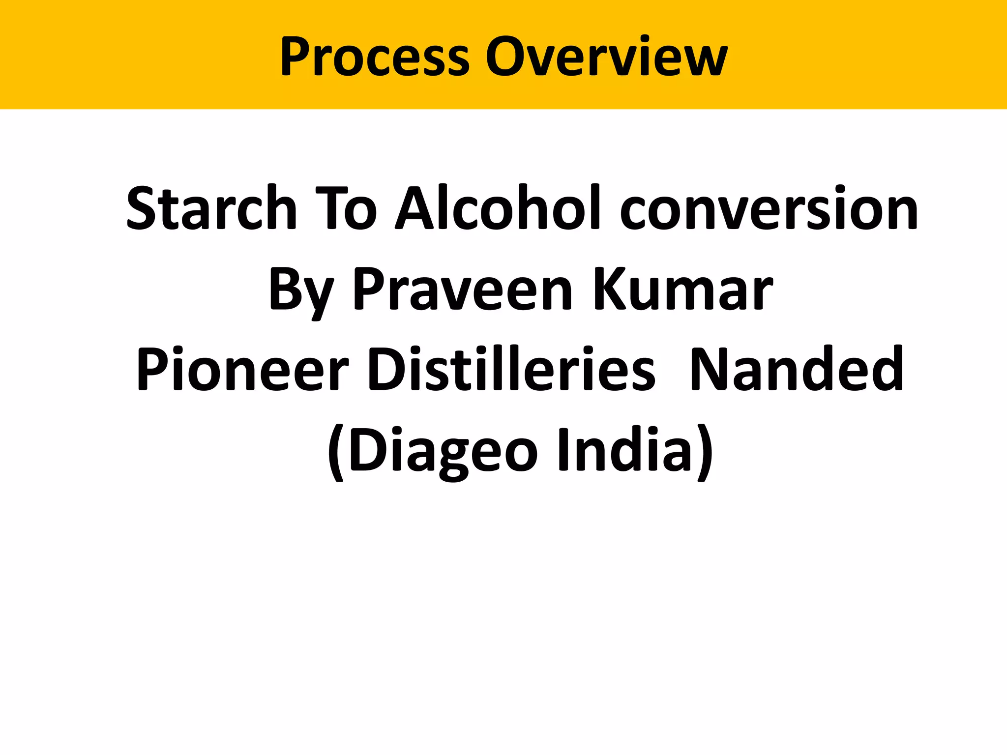 Presentation on Grain and Molasses fermentation | PPTX