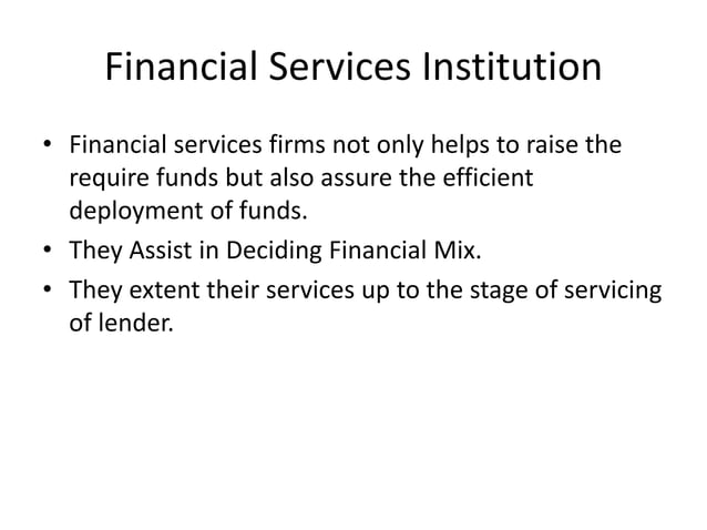 Presentation on financial services | PPT | Free Download