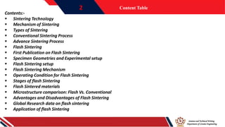 Presentation on flash sintering by Kumar Sanket 519cr1011 | PPTX