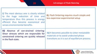 Presentation on flash sintering by Kumar Sanket 519cr1011 | PPTX