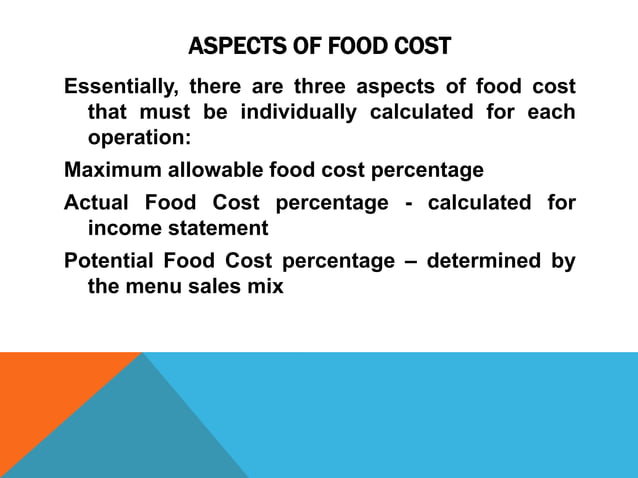 Presentation on food cost concept | PPTX