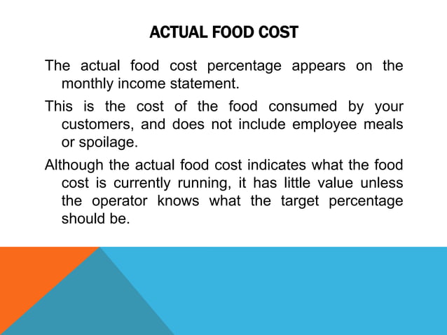 Presentation on food cost concept | PPTX
