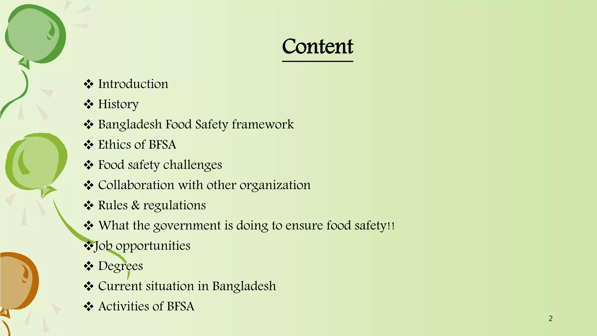 Presentation on food safety | PPTX