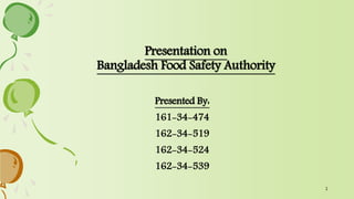 Presentation on food safety | PPTX