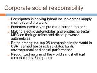 Presentation on ford motor company (pom) | PPTX