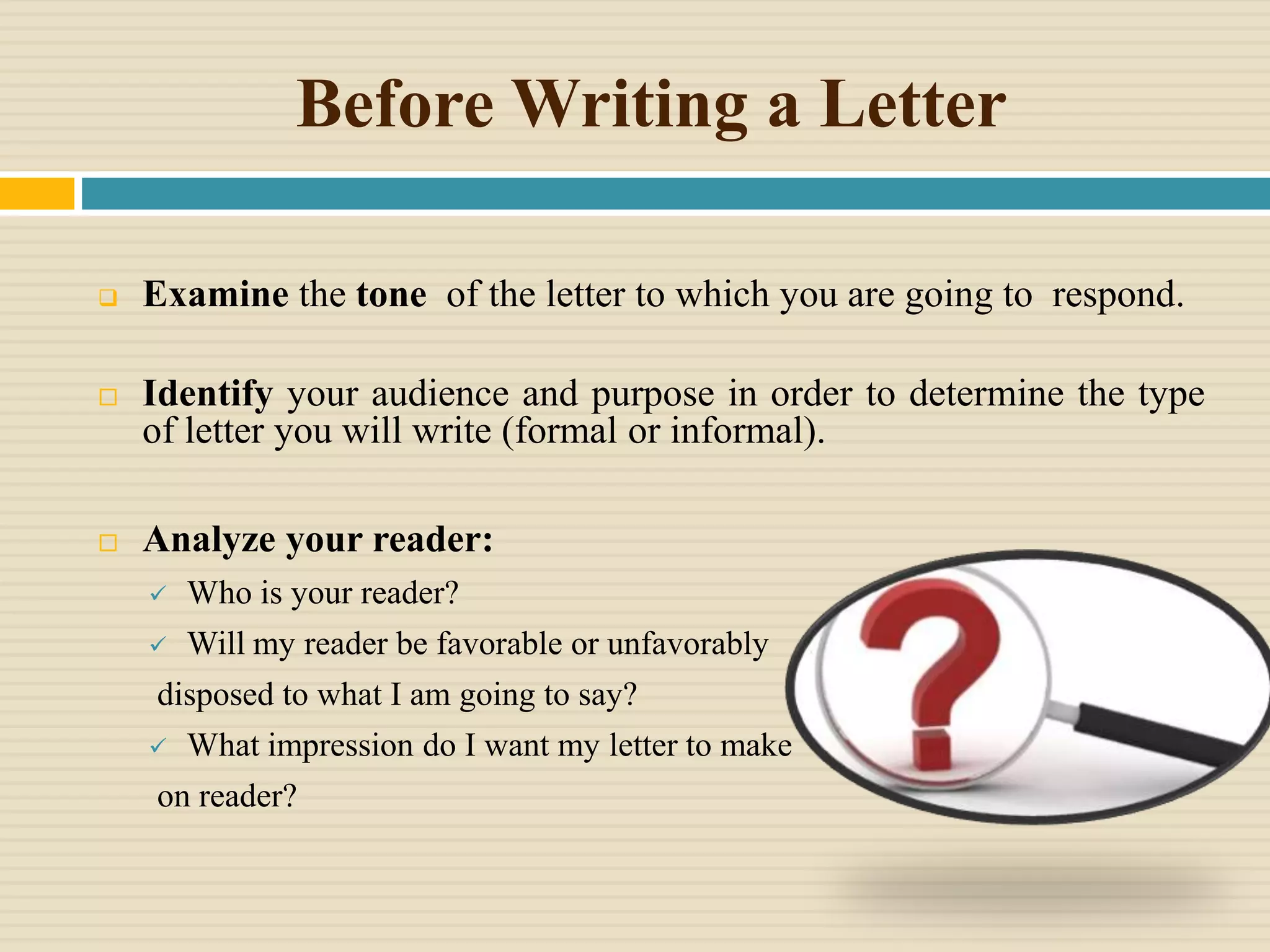 Presentation on formal letter | PPTX