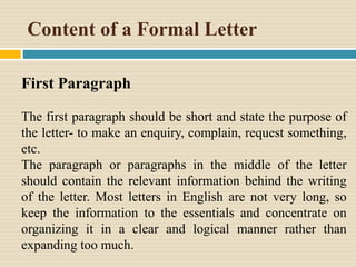 Presentation on formal letter | PPTX