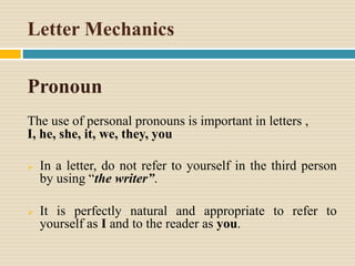 Presentation on formal letter | PPTX