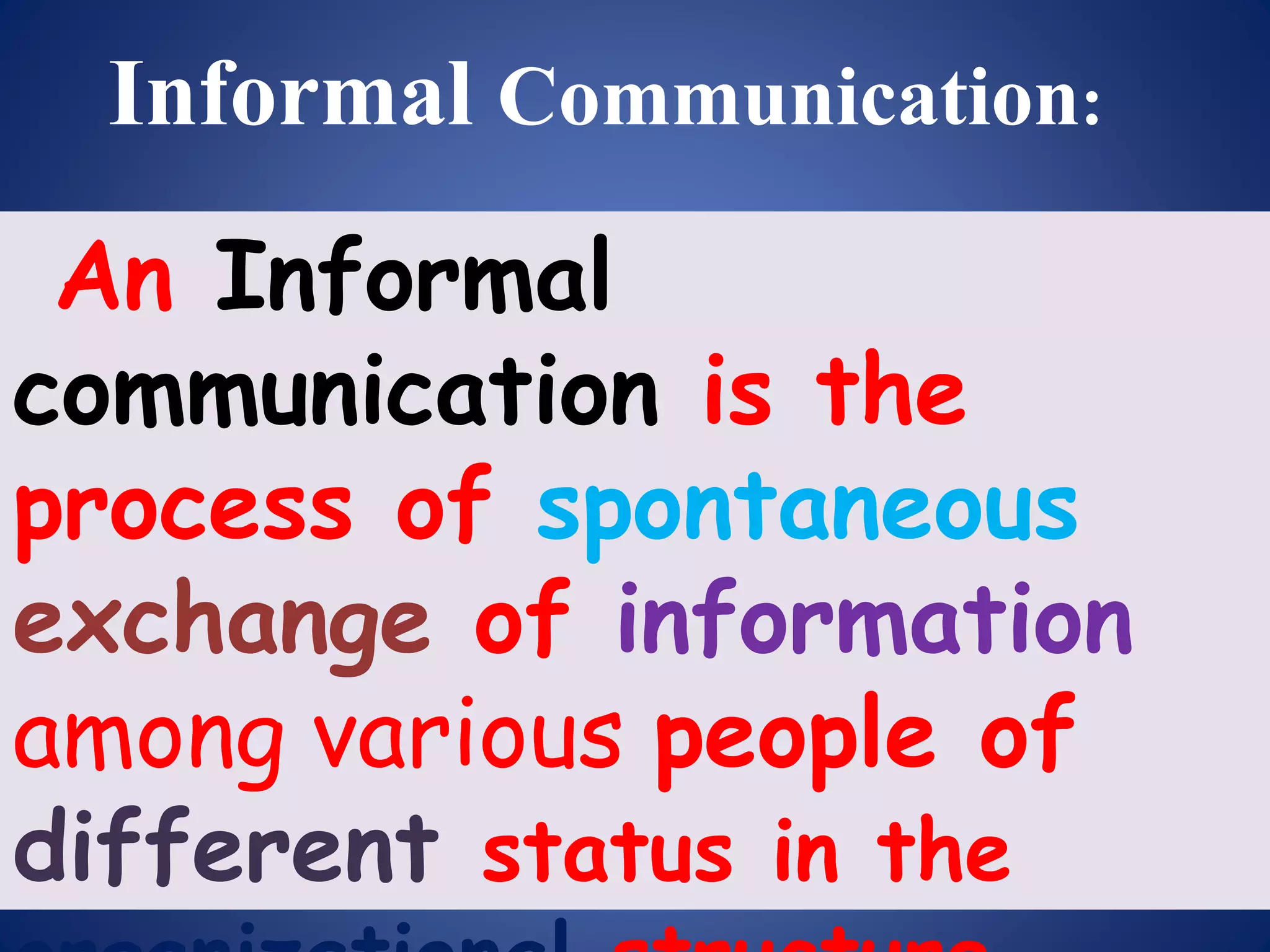 Presentation on formal vs informal communication | PPTX