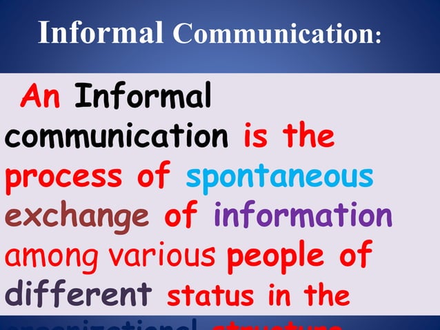 Presentation on formal vs informal communication | PPTX