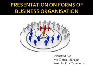 Presentation on Forms of Business Organisation | PPT