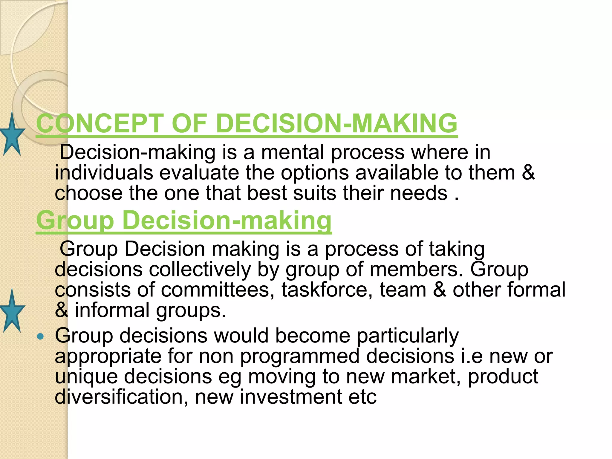 Presentation on forms of group decision making in organizations by prof ...