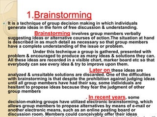 Presentation on forms of group decision making in organizations by prof ...