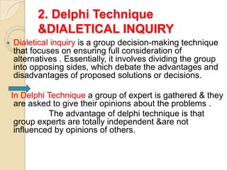 Presentation on forms of group decision making in organizations by prof ...