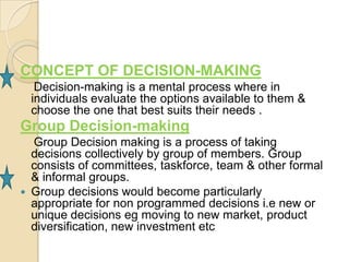 Presentation on forms of group decision making in organizations by prof ...