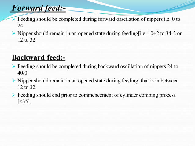 Presentation on forward feed &backward feed of combing | PPTX | Needlework | Arts and Crafts