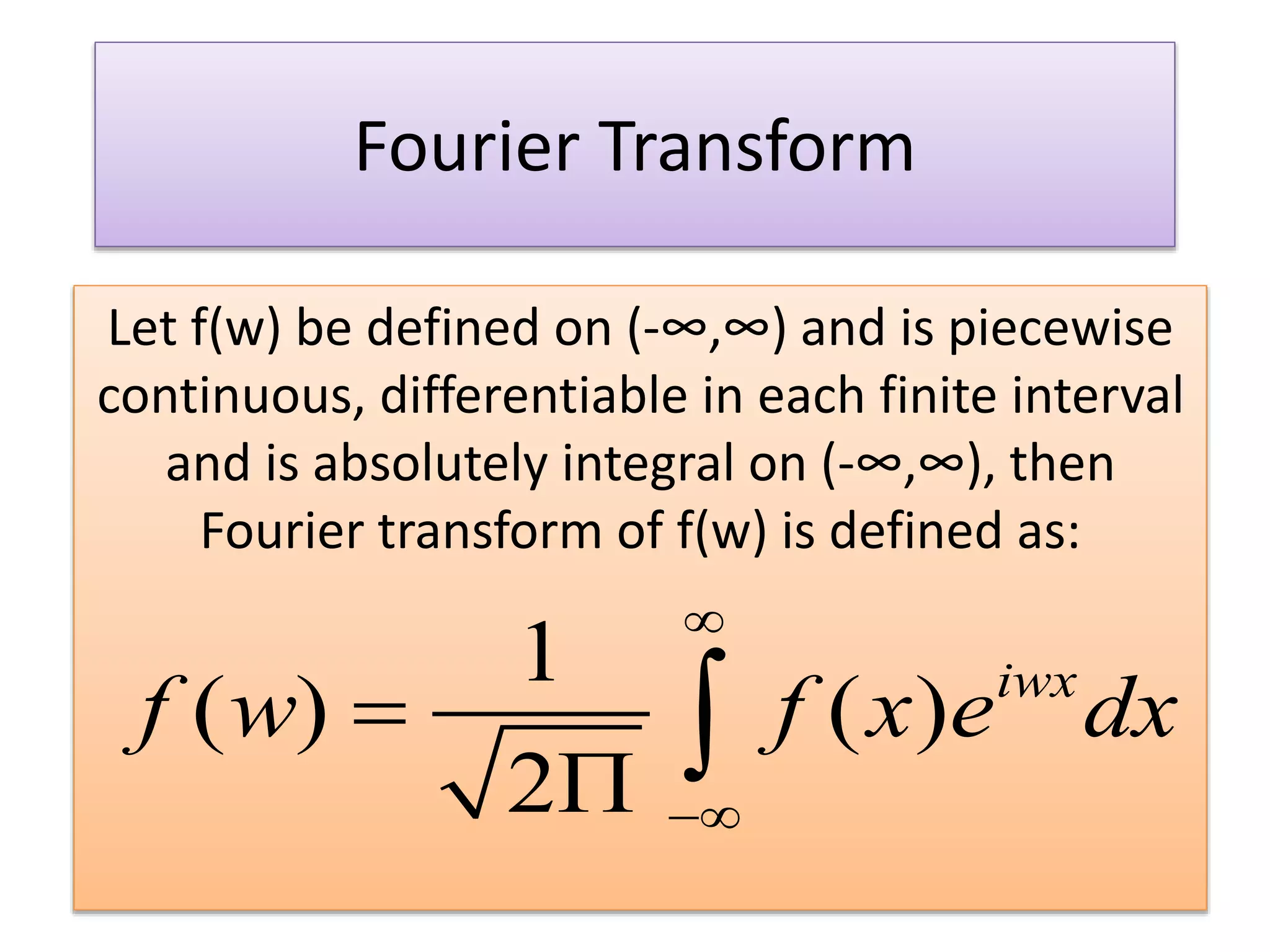 Presentation on fourier transformation | PPTX