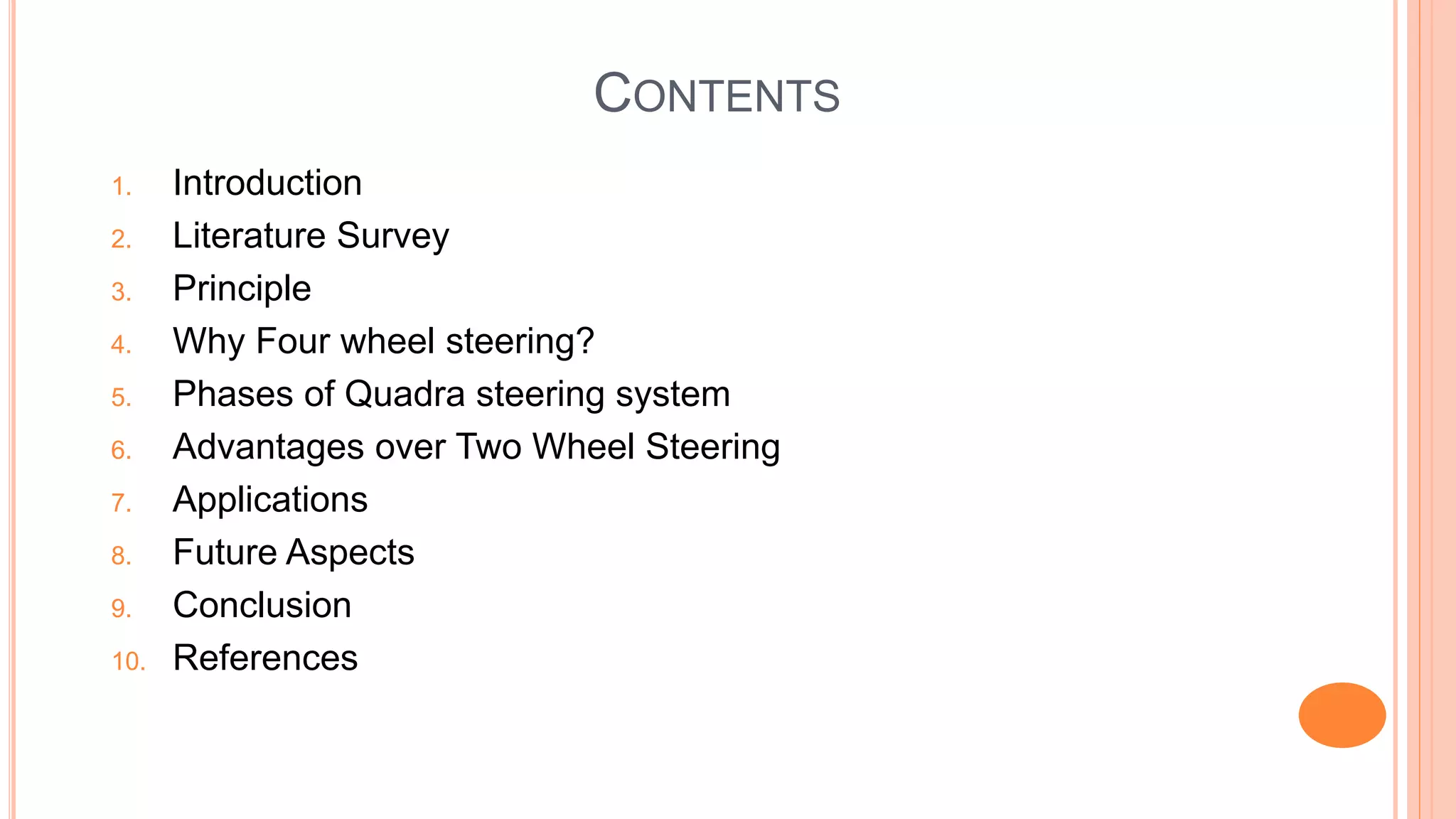 Presentation on four wheel steering system | PPT