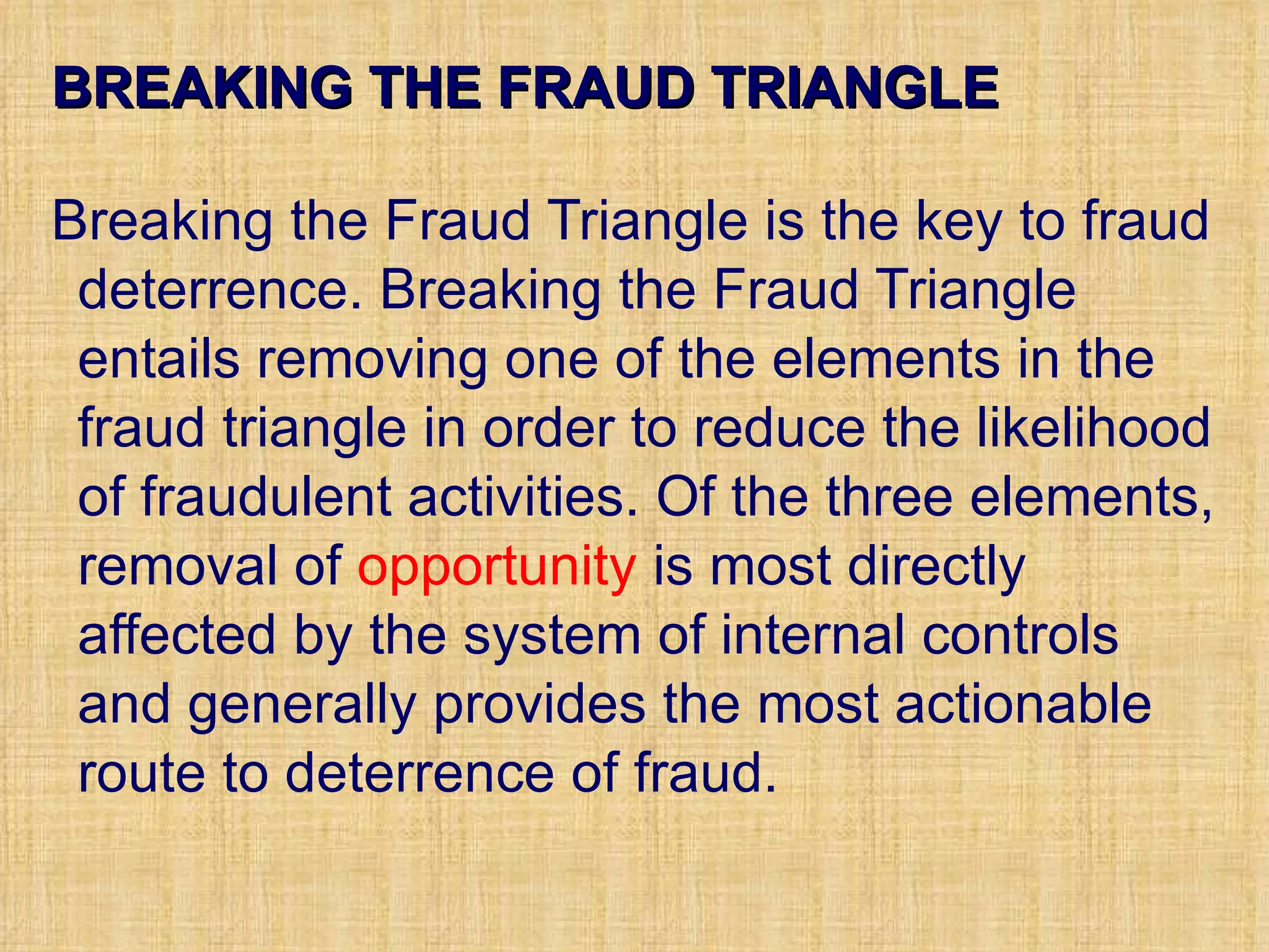 Presentation on fraud prevention, detection & control | PPT