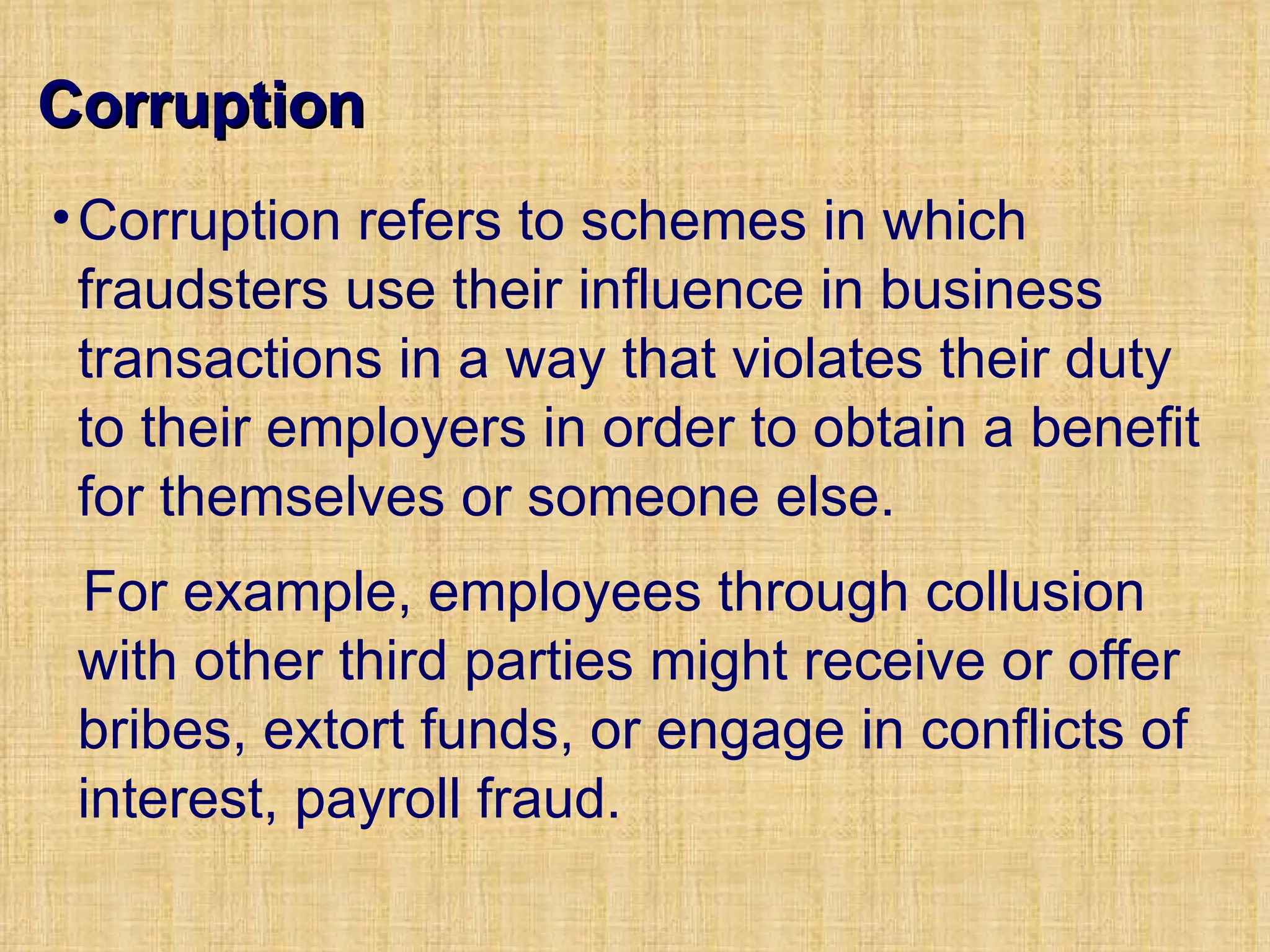 Presentation on fraud prevention, detection & control | PPT