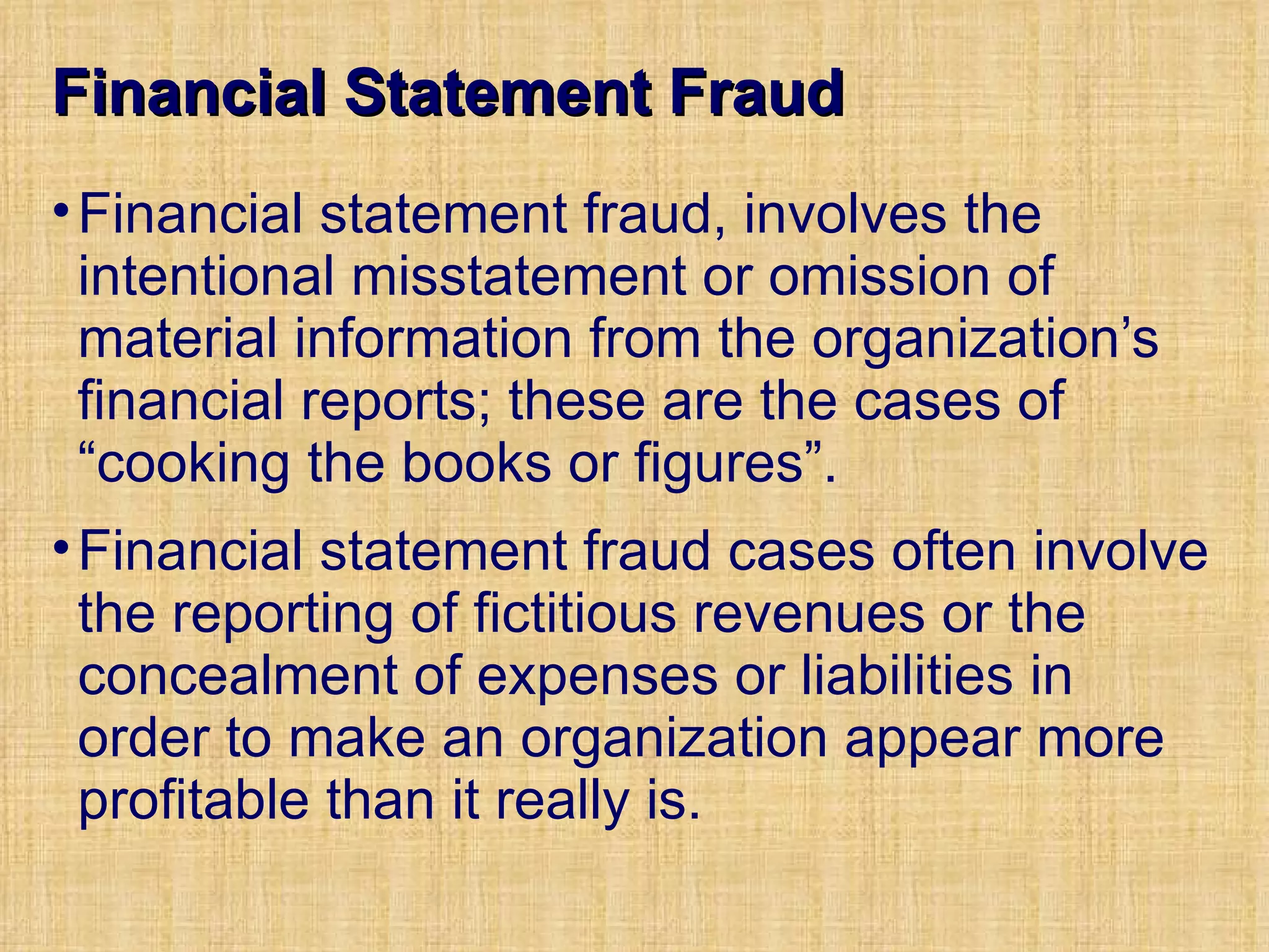 Presentation on fraud prevention, detection & control | PPT