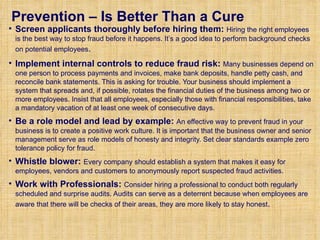 Presentation on fraud prevention, detection & control | PPT