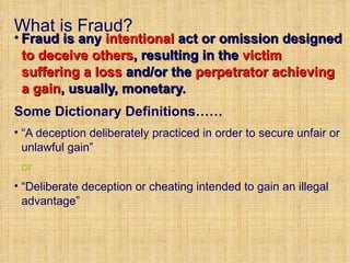 Presentation on fraud prevention, detection & control | PPT