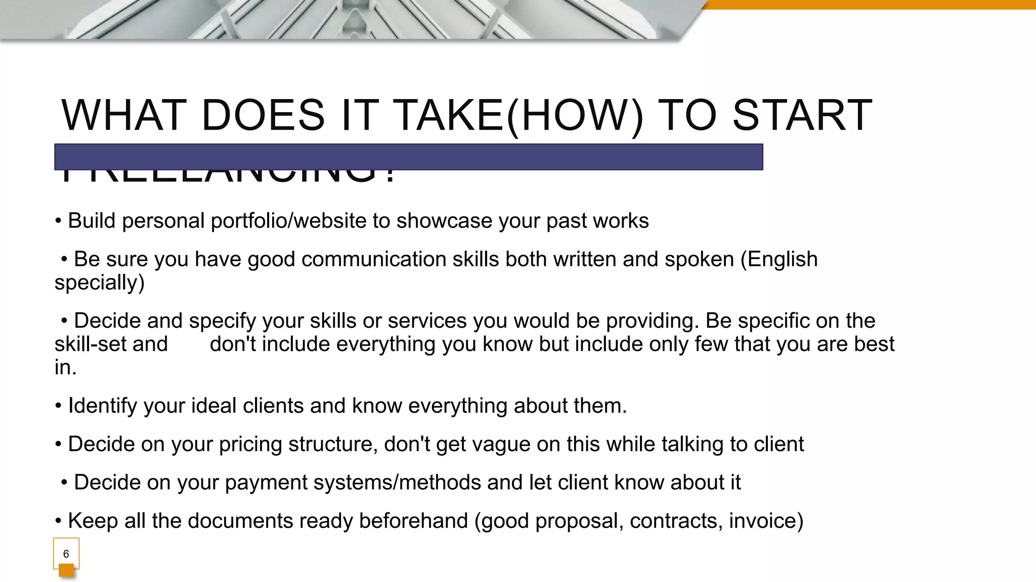 Presentation on freelancing | PPTX