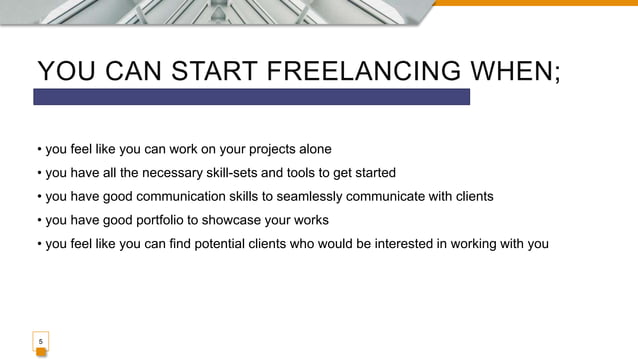 Presentation on freelancing | PPTX | Freelance Writing | Content Production