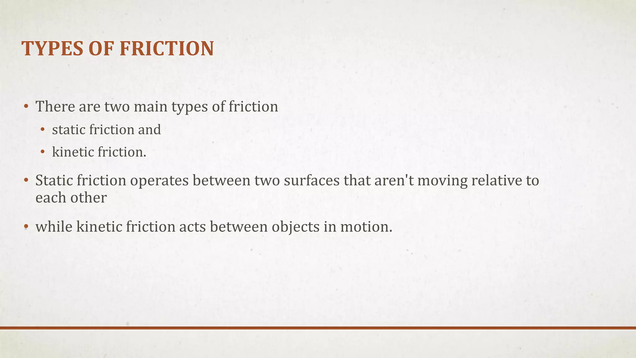 Presentation on Friction (Static, Kinetic and Co-efficient of Friction ...