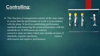 Presentation on functions of management | PPTX