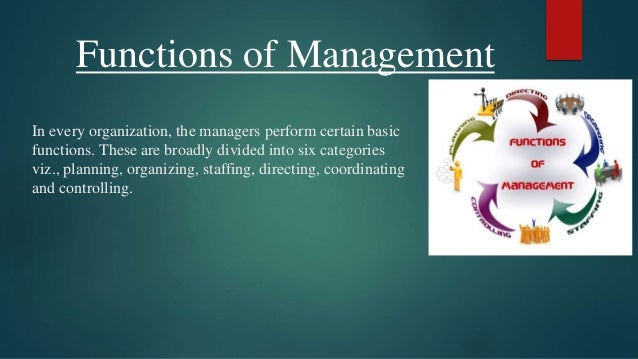 Presentation on functions of management