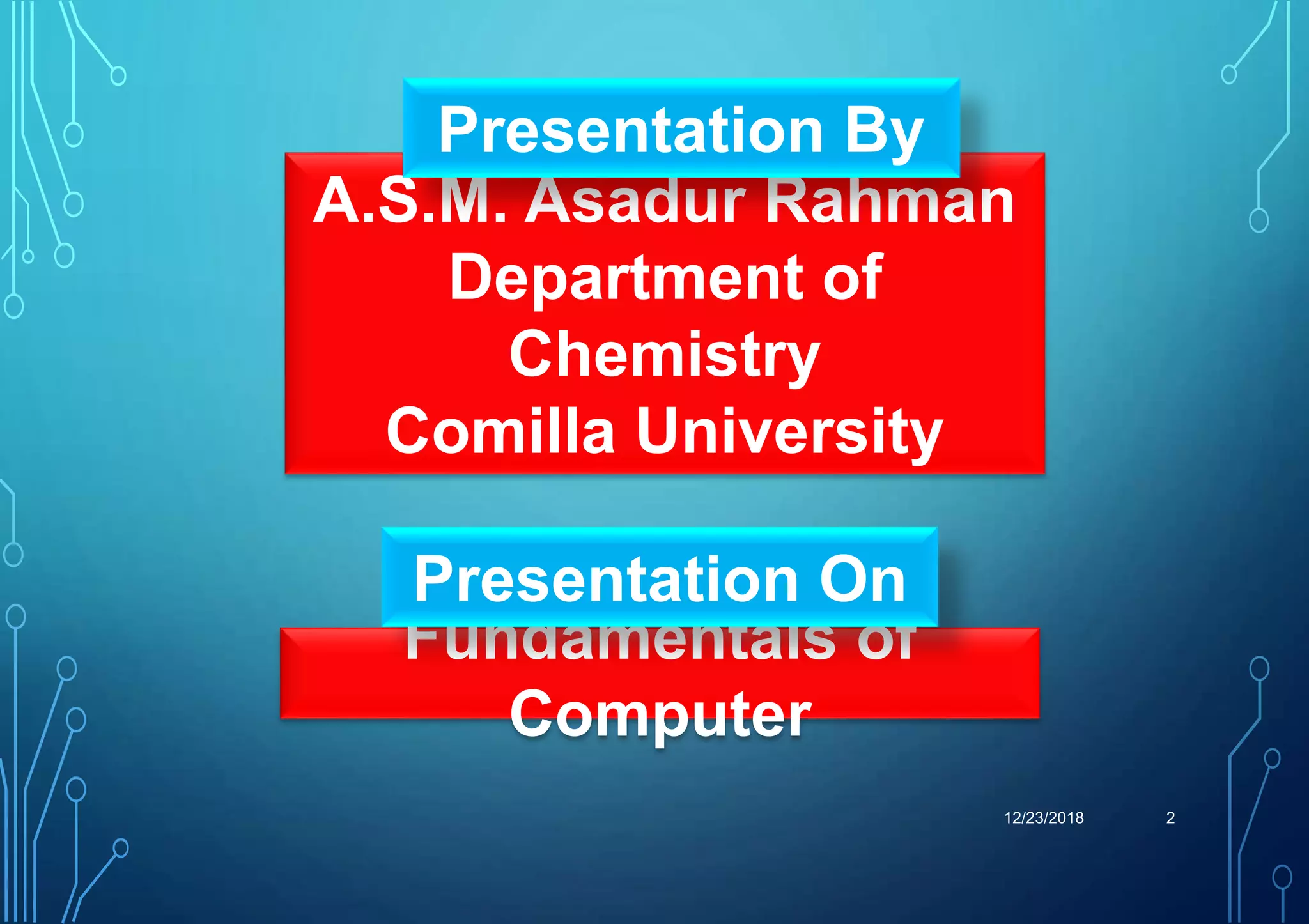 Presentation on fundamentals of computer by Jitu | PPTX | Computer ...