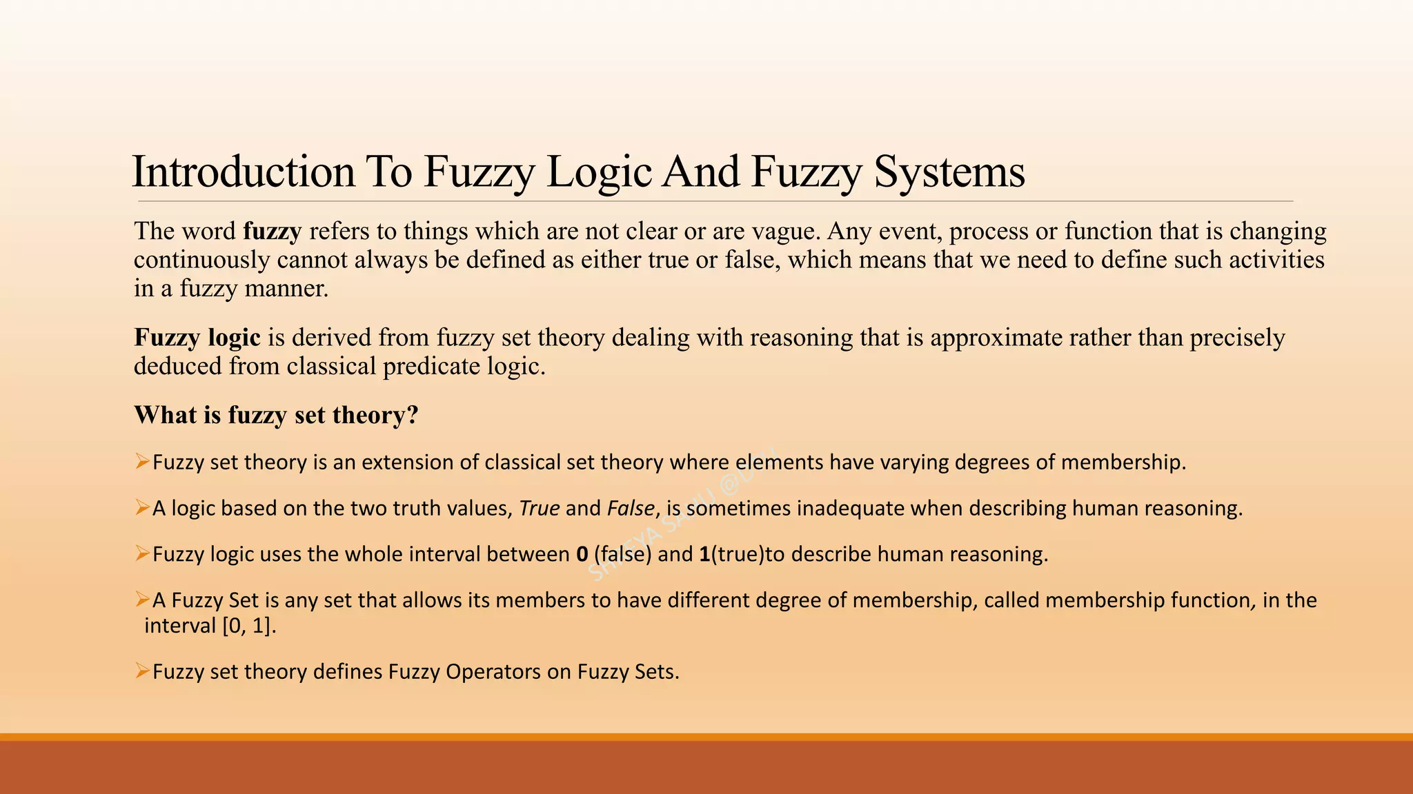 Presentation On Fuzzy Logic And Fuzzy Systems Pptx Programming Languages Computing
