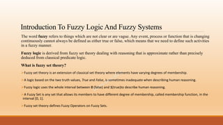 Presentation on fuzzy logic and fuzzy systems | PPTX