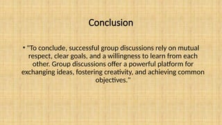 Presentation on Group Discussion, definition, importance, types | PPTX