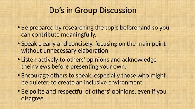 Presentation on Group Discussion, definition, importance, types | PPTX