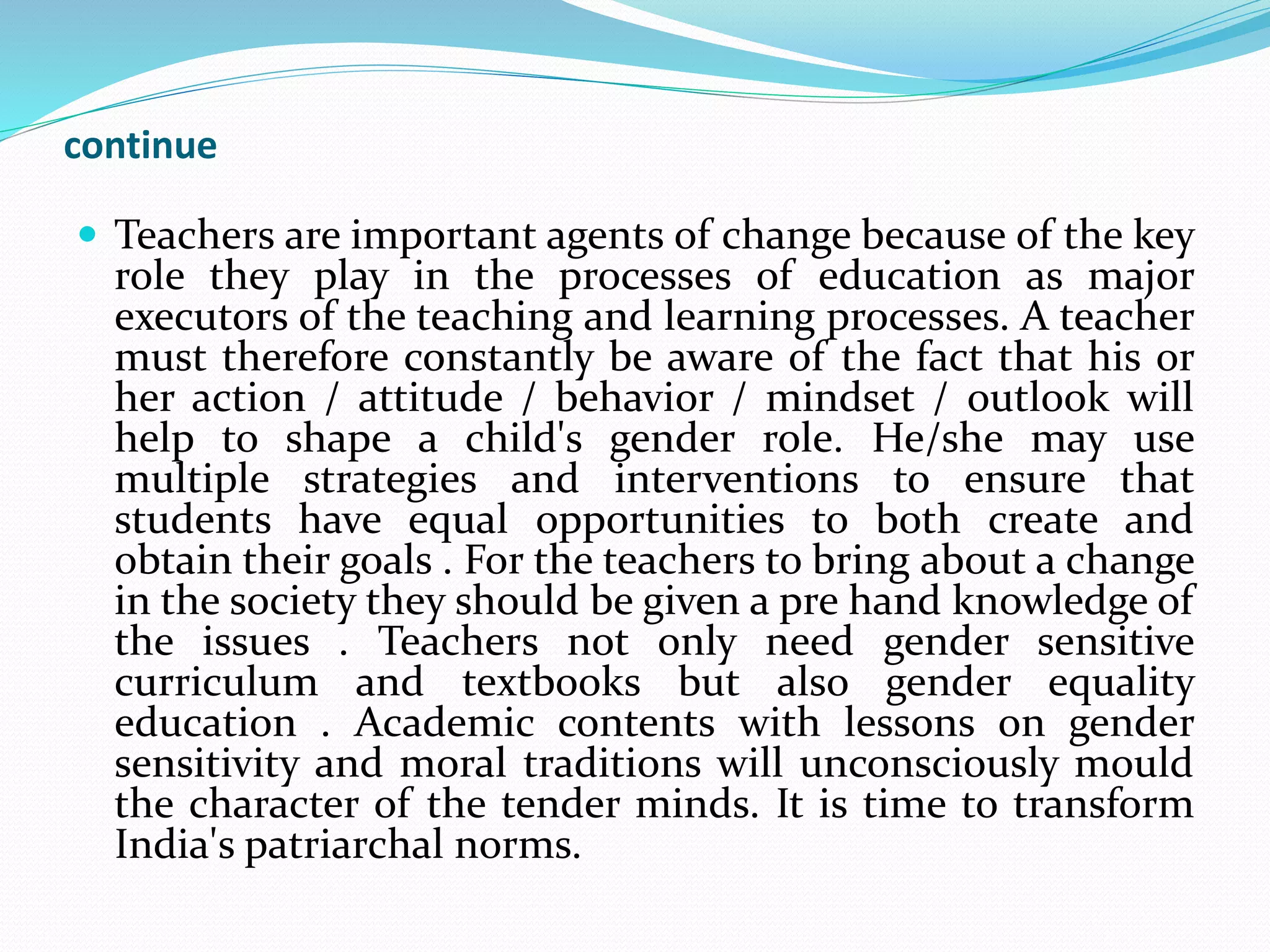Gender Sensitization | PPTX