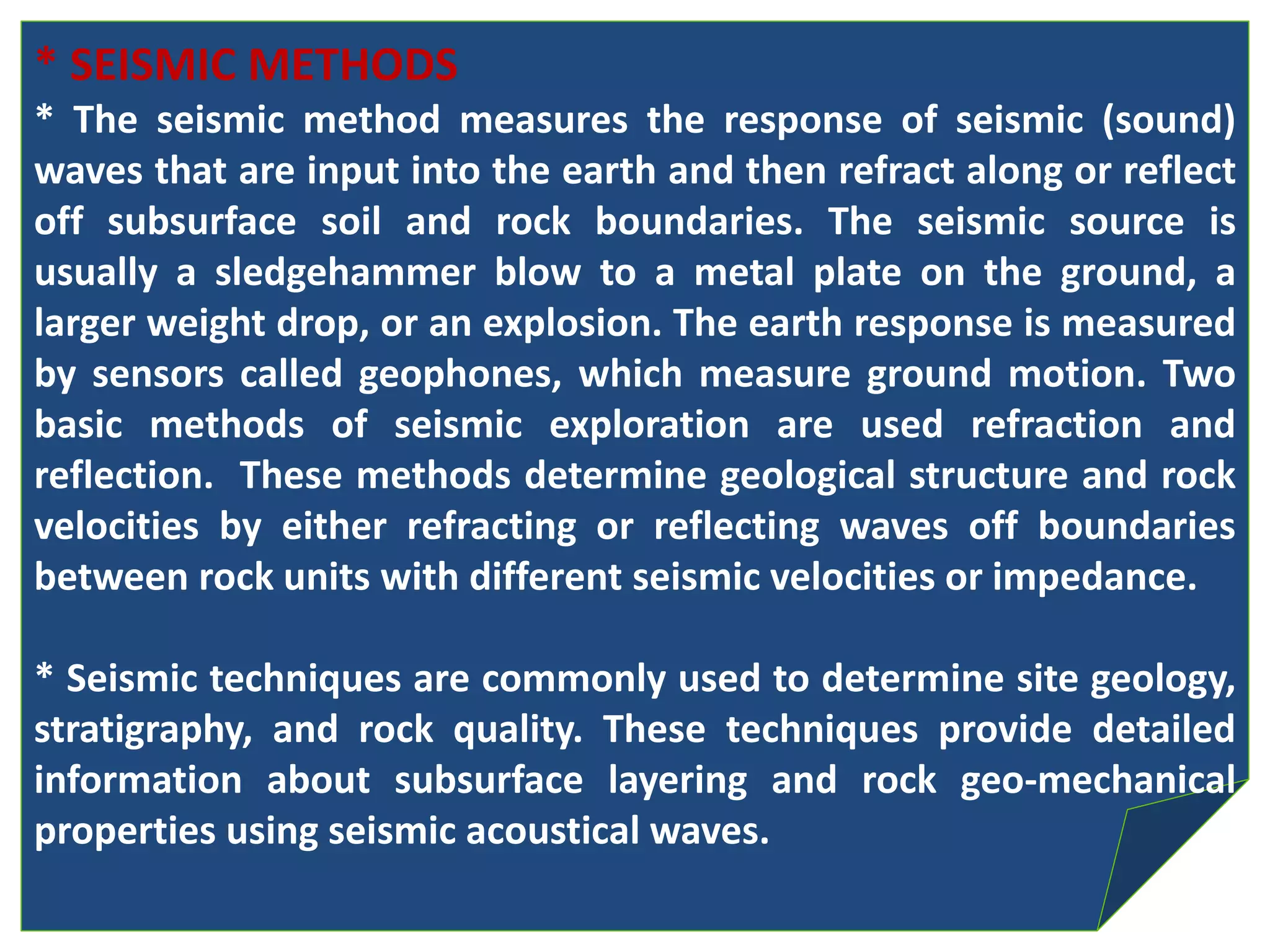 Presentation on geophysical methods | PPTX